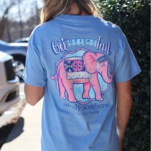 Simply Southern | Tops | Nwt Simply Southern Light Blue Elephant Tee ...
